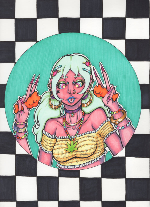 "Fried Chicken, Peace, & Cosmic Vibes" Art Print - Fox Den Contrivance